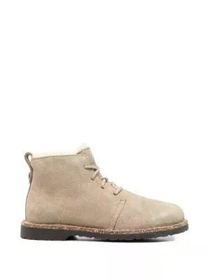 BIRKENSTOCK Shearling-lined Suede Lace-up Boots - Neutrals