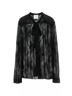 FORTE_FORTE Pussy-bow Lace Shirt