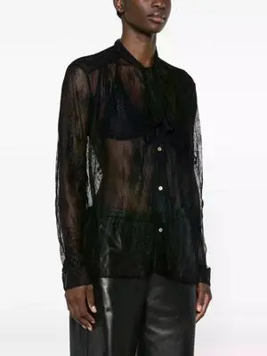 FORTE_FORTE Pussy-bow Lace Shirt