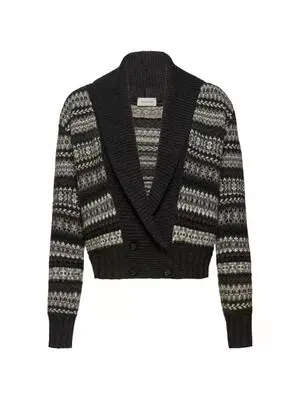 Magda Butrym Fair Isle Pattern Shawl Collar Cardigan