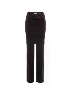 Andamane Layered Velvet-effect Trousers - Brown
