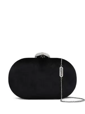 TWENTY FOURHAITCH Crystal-embellished Oval Clutch Bag - Black