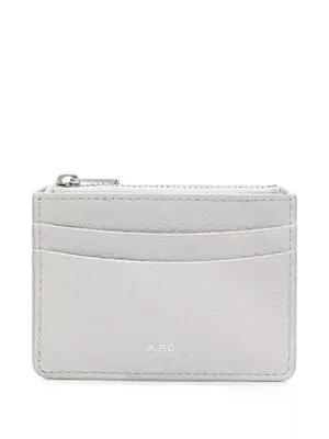 A.p.c. Paris Zipped Card Holder - Grey