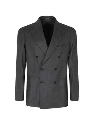 Tagliatore Double-breasted Peak-lapel Blazer - Grey