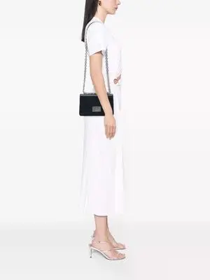 Prada Saffiano Lux Lock Chain Flap Crossbody Bag