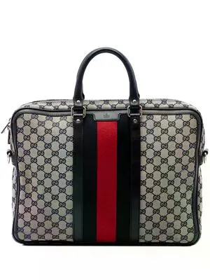 Gucci 2016-2026 Gg Canvas Web Briefcase Business Bag - Neutrals