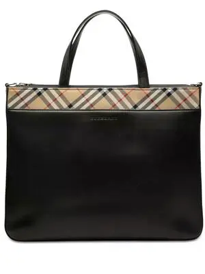 Burberry 2000-2017 Nova Check Canvas Trimmed Leather Satchel