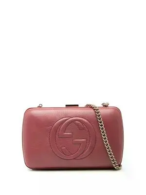 Gucci Calfskin Soho Clutch On Chain Crossbody Bag