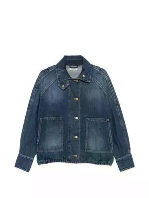 SOSUE Denim Jacket With Faded Finish And Gold-tone Hardware - Blue