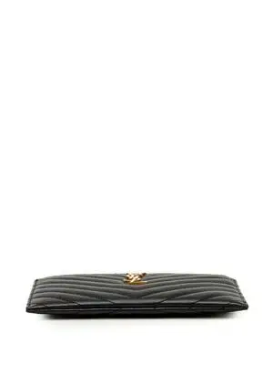 Saint Laurent Chevron Grain De Poudre Monogram Bill Pouch Clutch Bag