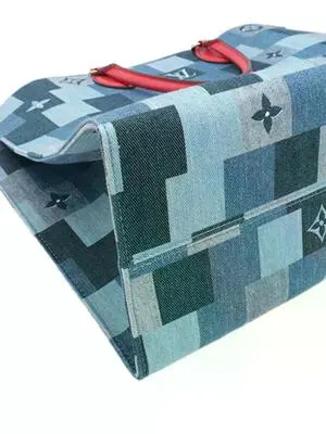 LOUIS VUITTON Monogram Denim Onthego Gm Satchel