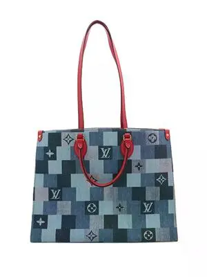 LOUIS VUITTON Monogram Denim Onthego Gm Satchel