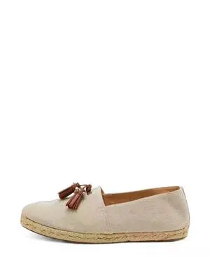 CHRISTIAN LOUBOUTIN Beige Canvas Tassel Embellished Espadrilles