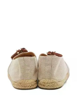 CHRISTIAN LOUBOUTIN Beige Canvas Tassel Embellished Espadrilles