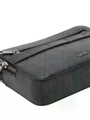 Dior Cd Diamond Coated Canvas Messenger Pouch Crossbody Bag