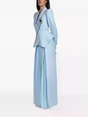 ARAFTU Embellished Peplum Suit With Wide-leg Trousers
