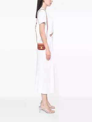 Celine Mini Shiny Calfskin Triomphe Cross Body Bag - Brown