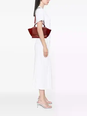 Celine Small Drummed Calfskin And Suede Trapeze Satchel