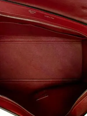 Celine Small Drummed Calfskin And Suede Trapeze Satchel