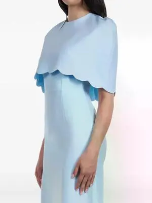 ARAFTU Arafatu Scalloped-edge Cape Overlay Midi Dress