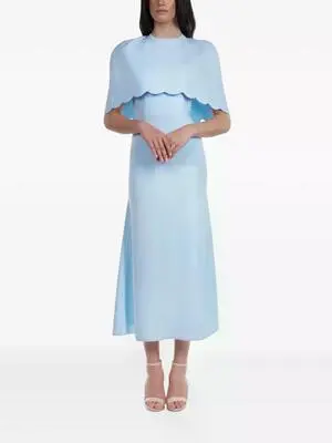 ARAFTU Arafatu Scalloped-edge Cape Overlay Midi Dress