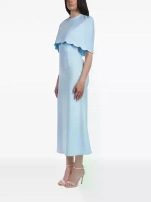 ARAFTU Arafatu Scalloped-edge Cape Overlay Midi Dress