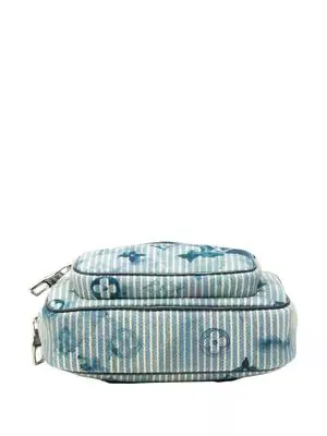 LOUIS VUITTON Monogram Denim Watercolor Hickory Stripes Outdoor Pouch Crossbody Bag