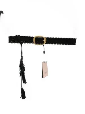 TWINSET Tassel Detail Whipstitch Trim Belt - Black