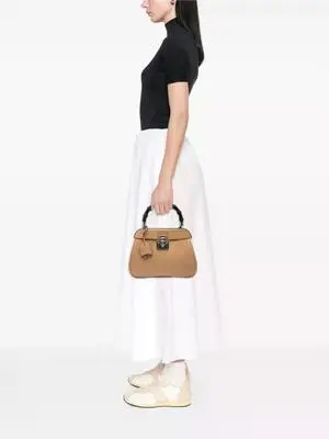 Gucci Smooth Calfskin Bamboo Lady Lock Handbag - Neutrals