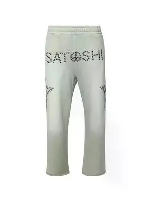 SATOSHI NAKAMOTO Star-studded Track Pants - Neutrals
