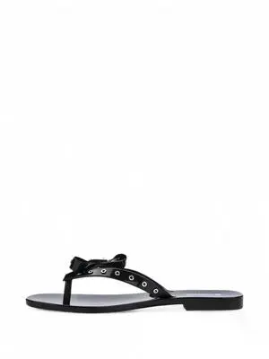 Melissa Squared Bow Detail Flip Flops - Black
