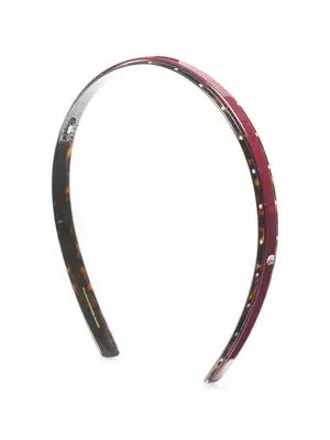 MAISON MICHEL Savannah Tortoiseshell-effect Headband - Red