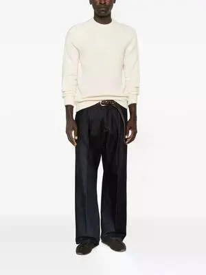 SCAGLIONE Ribbed-knit Raglan-sleeve Sweater
