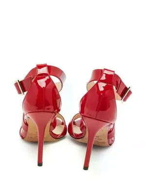 JIMMY CHOO Patent Leather Strappy Stiletto Sandals