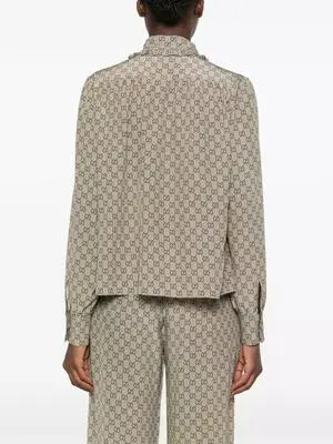 Gucci Gg Supreme Ruffled Shirt