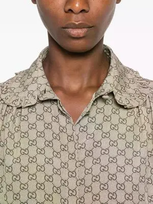 Gucci Gg Supreme Ruffled Shirt