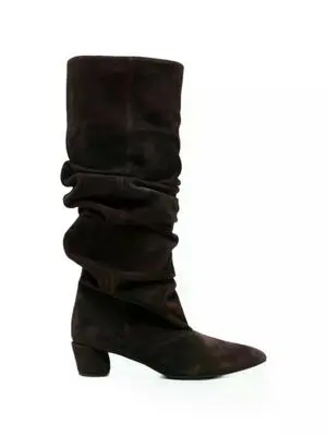 LISKA Slouchy Suede Boots - Brown