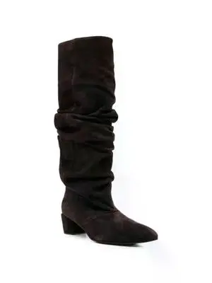 LISKA Slouchy Suede Boots - Brown