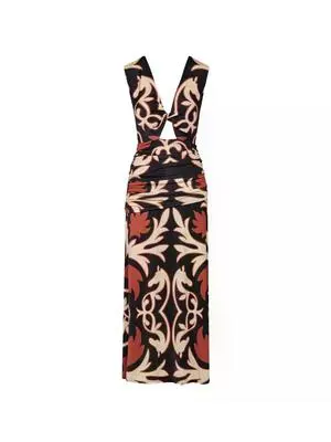 Johanna Ortiz Horizonte Místico Midi Dress - Black