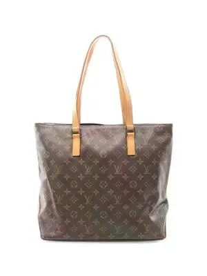 LOUIS VUITTON 2002 Cabas Mezzo Monogram Tote Bag - Brown