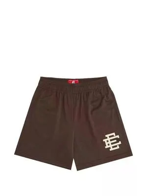 ERIC EMANUEL Logo Print Mesh Shorts - Brown