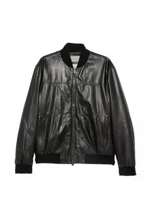 Canali Zip-up Leather Jacket
