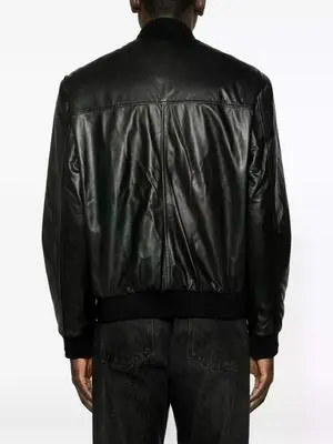 Canali Zip-up Leather Jacket