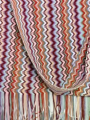 Missoni Zig-zag Pattern Fringed Scarf - Neutrals