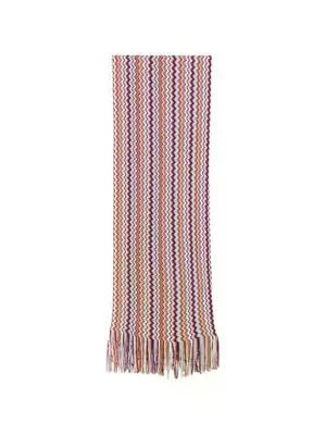 Missoni Zig-zag Pattern Fringed Scarf - Neutrals