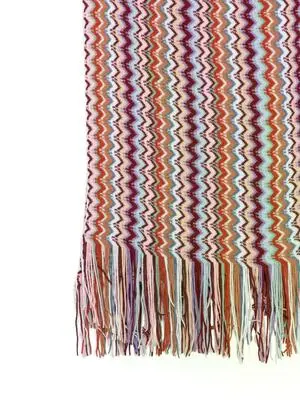 Missoni Zig-zag Pattern Fringed Scarf - Neutrals