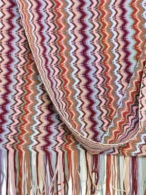Missoni Zig-zag Pattern Fringed Scarf - Neutrals