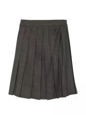 Simone Rocha Check Pattern Pleated Skirt