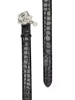 Roberto Cavalli Embellished Tiger Buckle Belt