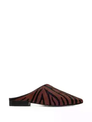Bernardo Porto Zebra-print Mules - Brown